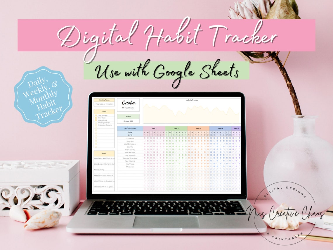 Habit Tracker Spreadsheet Google Sheets Template, Daily to Do List ...