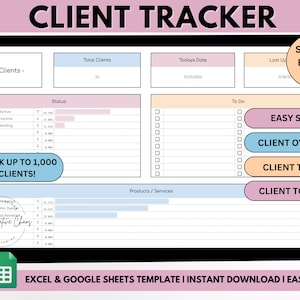 Client Tracker Spreadsheet, Google Sheets & Excel Client Tracker ...