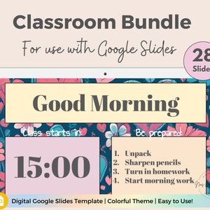 Google Slides Teacher Slideshow Templates, 28 Slide Classroom Bundle ...