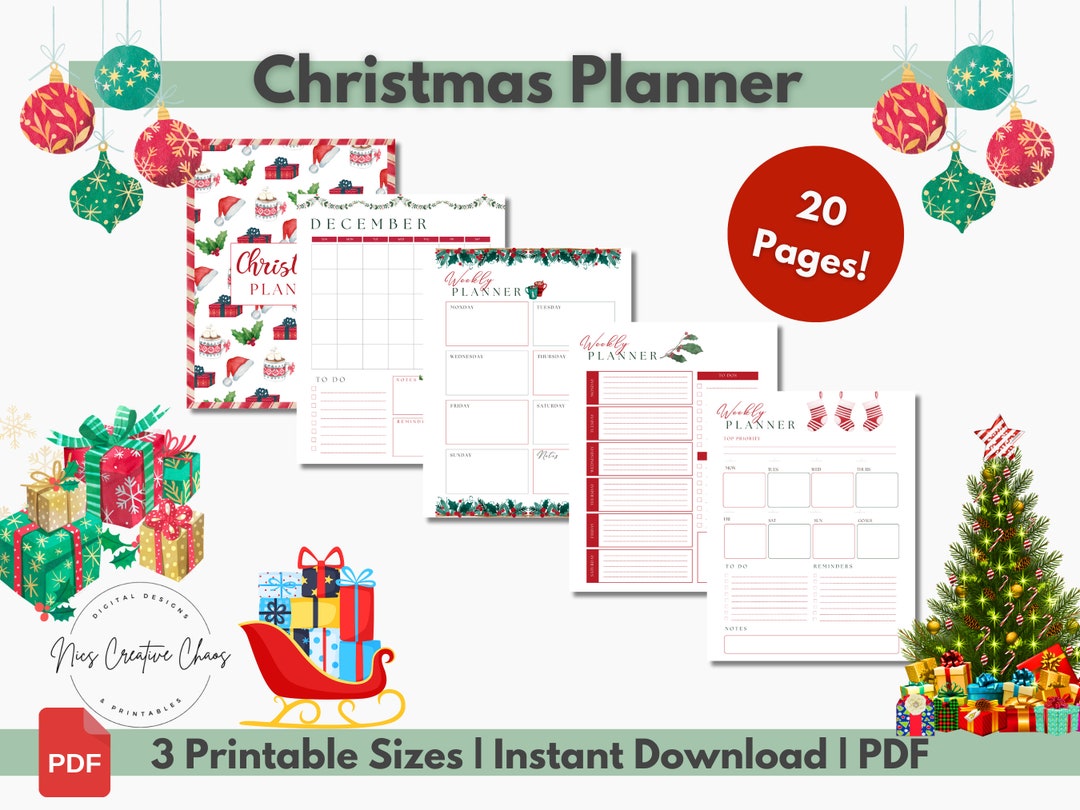 20 Christmas Planner Printables, Christmas Countdown Checklists & to Do ...