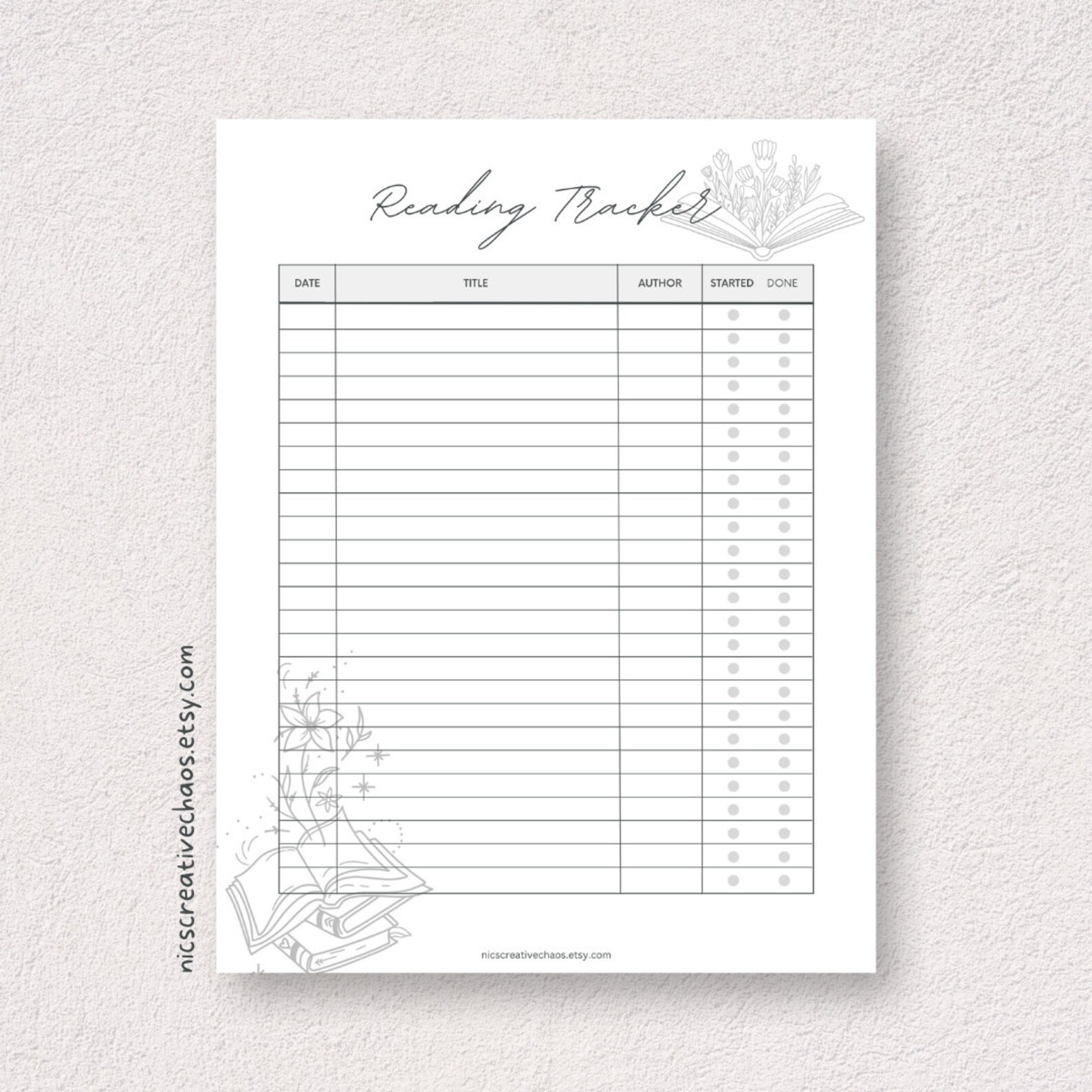 Reading Tracker Printable, Book Checklist Template, Book Tracker ...