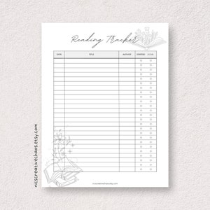 Reading Tracker Printable, Book Checklist Template, Book Tracker Chart ...