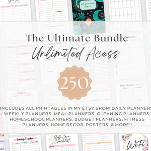 WHOLE SHOP BUNDLE, Printable and Digital Planner Templates & Inserts ...