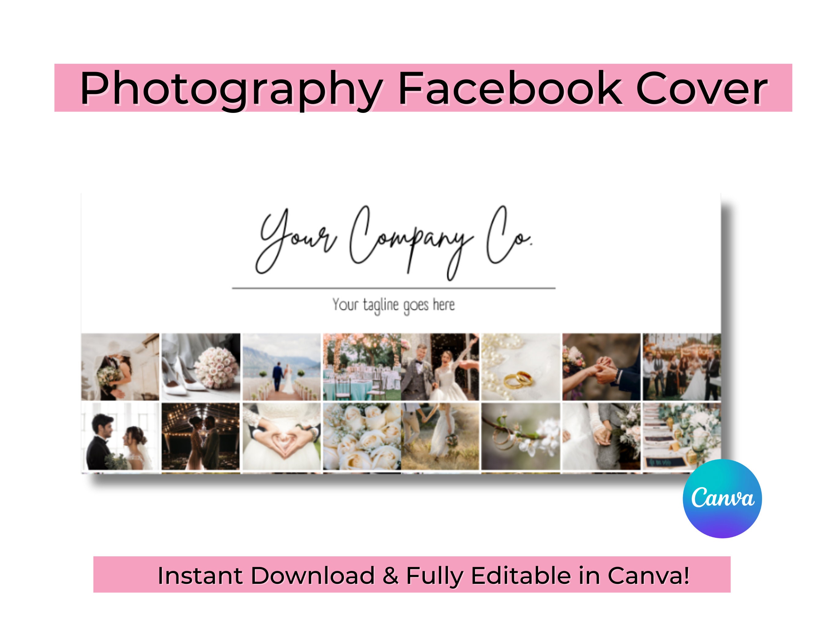 EDITABLE Photography Facebook Cover Templates, Wedding Photographer ...