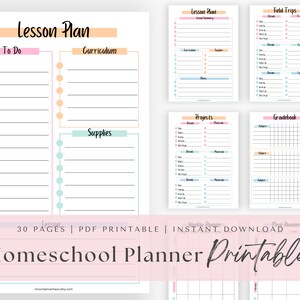 Printable Homeschool Planner, Teacher Planner, Digital Lesson Plan ...