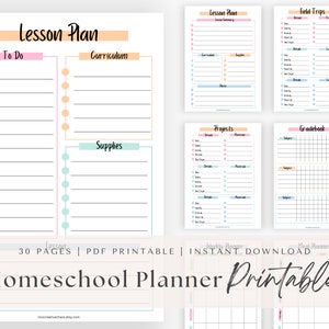 Printable Homeschool Planner Bundle, Teacher Planner Pages, Lesson ...