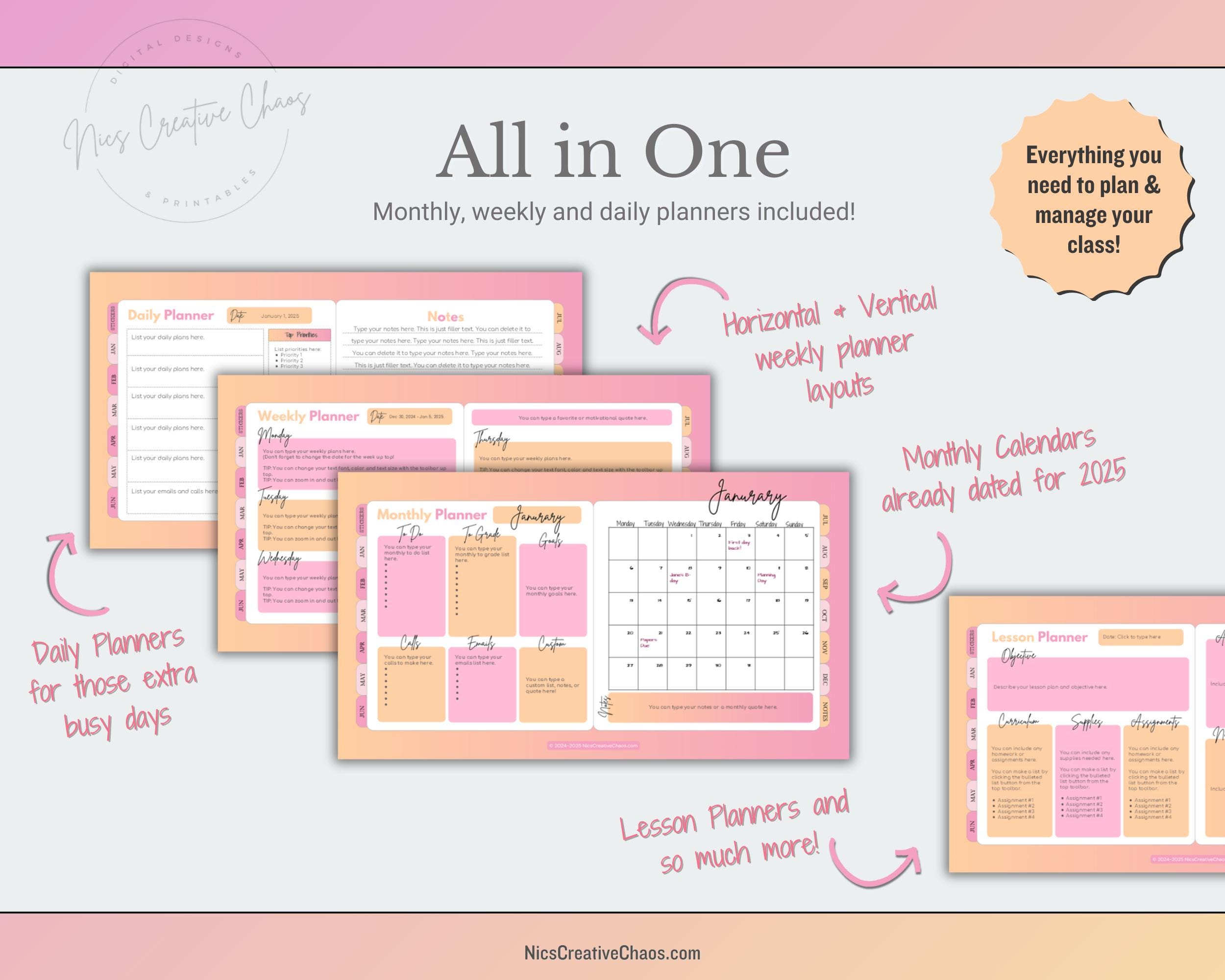 Digital Teacher Planner Google Slides, Classroom Management Tools ...