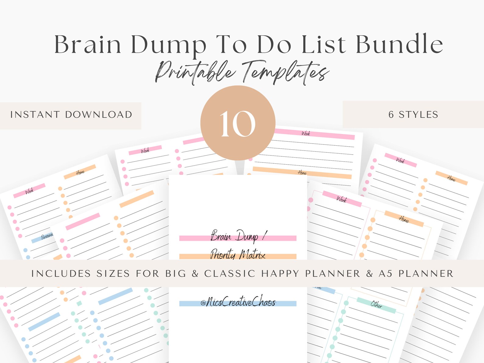 BUNDLE Checklists Printables to Do Lists Printable, Brain Dump ...