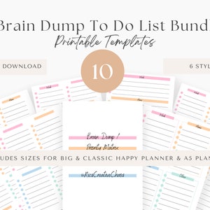 BUNDLE Checklists Printables, to Do Lists Printable, Brain Dump ...