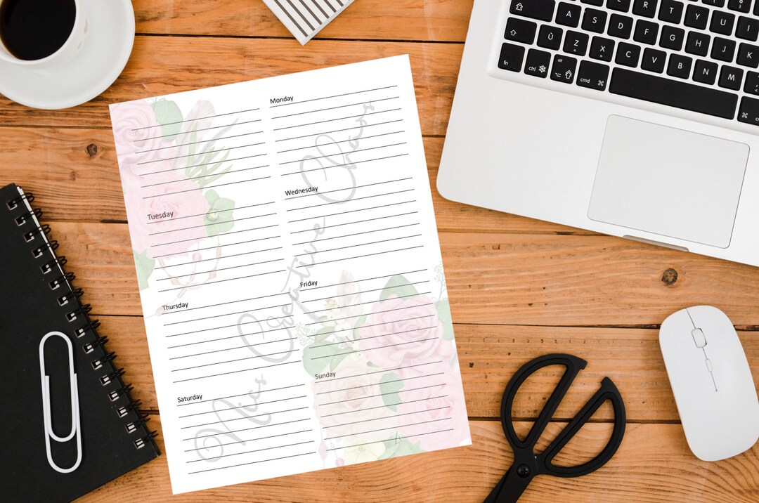 Weekly Dashboard Planner Printable Pages | Undated Weekly Planner ...