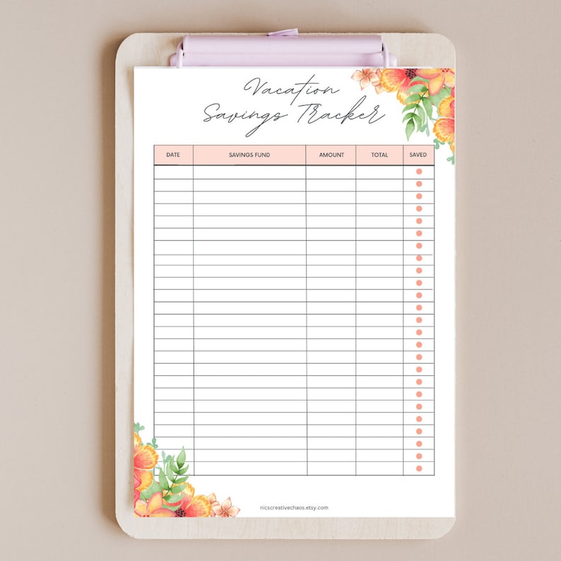 Printable Savings Tracker Printable Budget Sheet Savings - Etsy