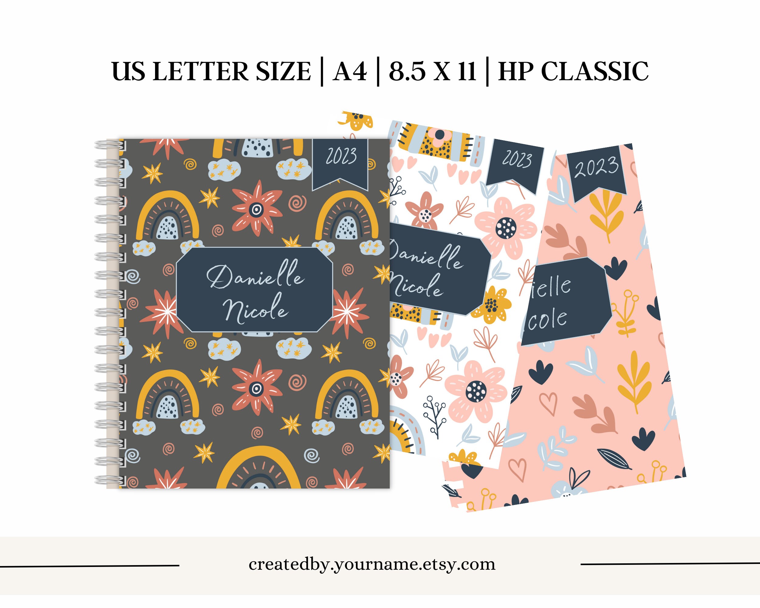 EDITABLE Planner Covers Printable or Digital Notebook Binder Covers or ...