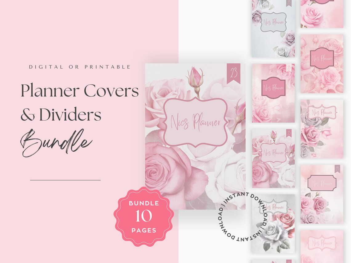 EDITABLE Planner Covers Bundle, Printable or Digital Planner Covers ...
