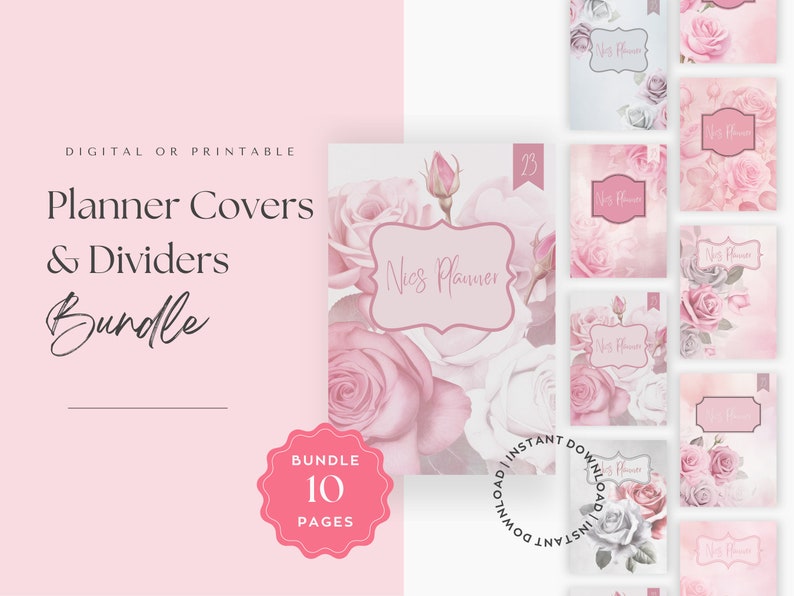 EDITABLE Planner Covers Bundle, Printable or Digital Planner Covers ...