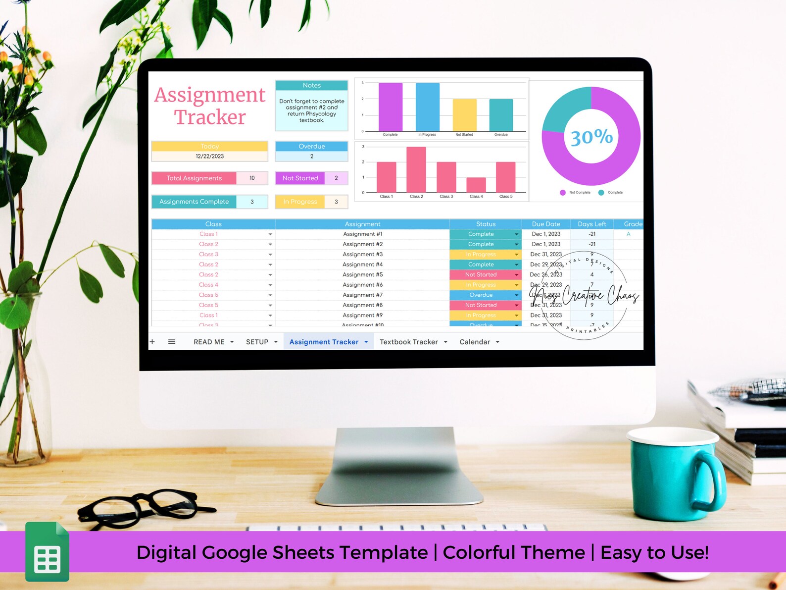 Assignment Tracker Spreadsheet Google Sheets, College Assignment ...