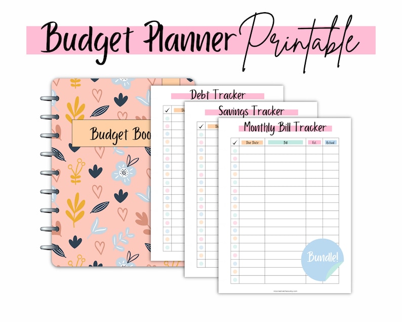Printable Budget Planner BUNDLE Bill Tracker Printable, Savings ...