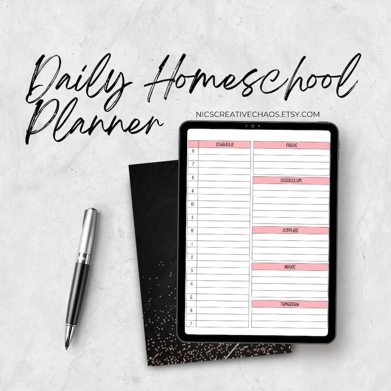 Daily Homeschool Planner Printable, Teacher Planner Template With Daily ...
