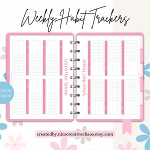 Weekly Habit Tracker Printable Planner, Full Month on One Page ...