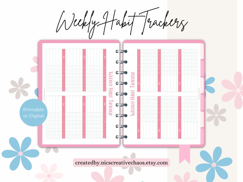 Weekly Habit Tracker Printable Planner Full Month on One - Etsy