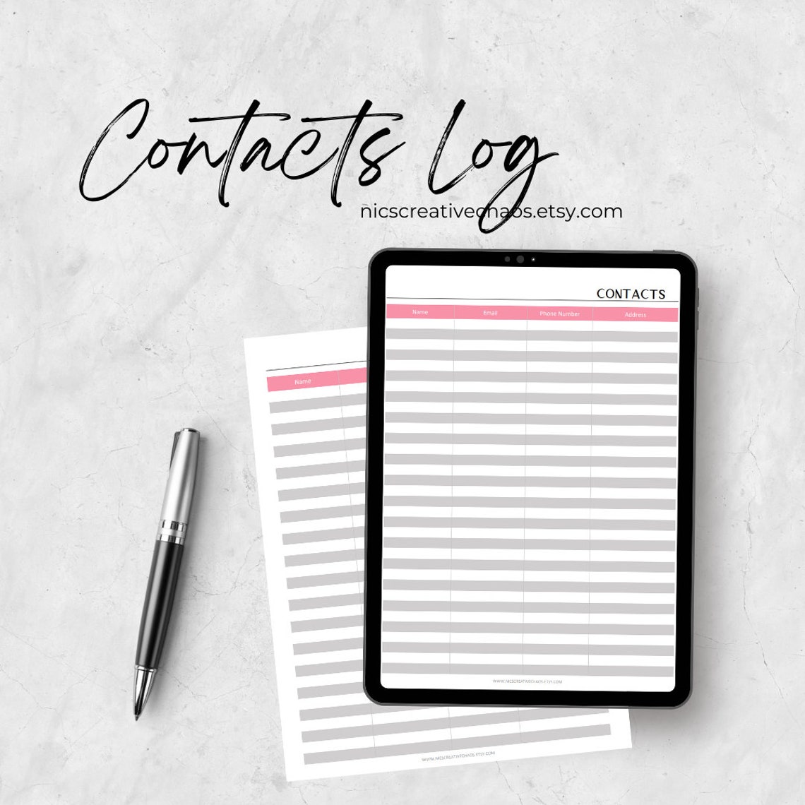 Contacts Tracker Planner Printable, Phone Number Tracker, Address Book ...