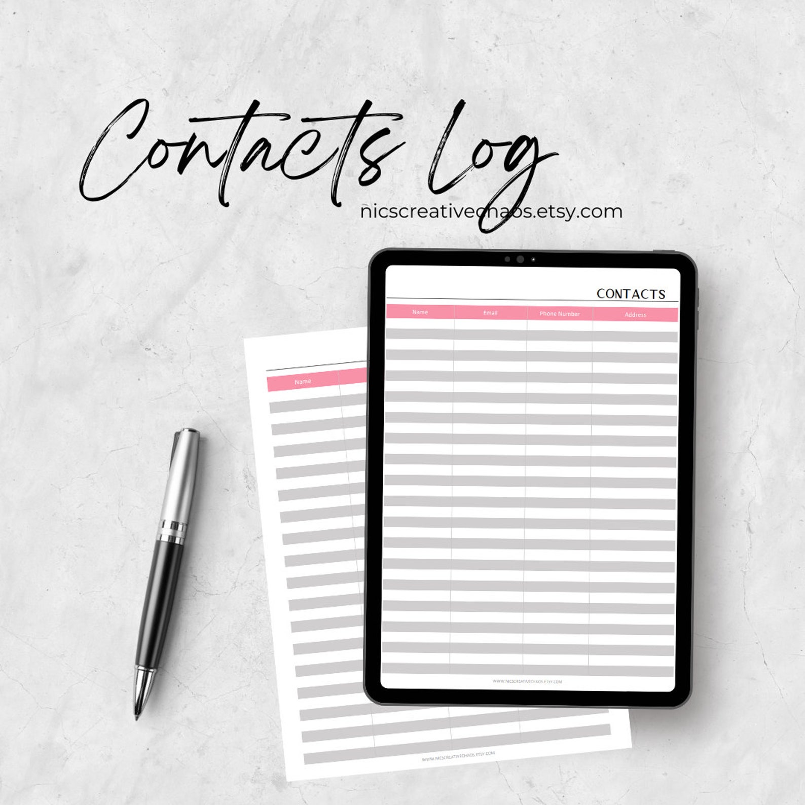 Contacts Tracker Planner Printable, Phone Number Tracker, Address Book ...