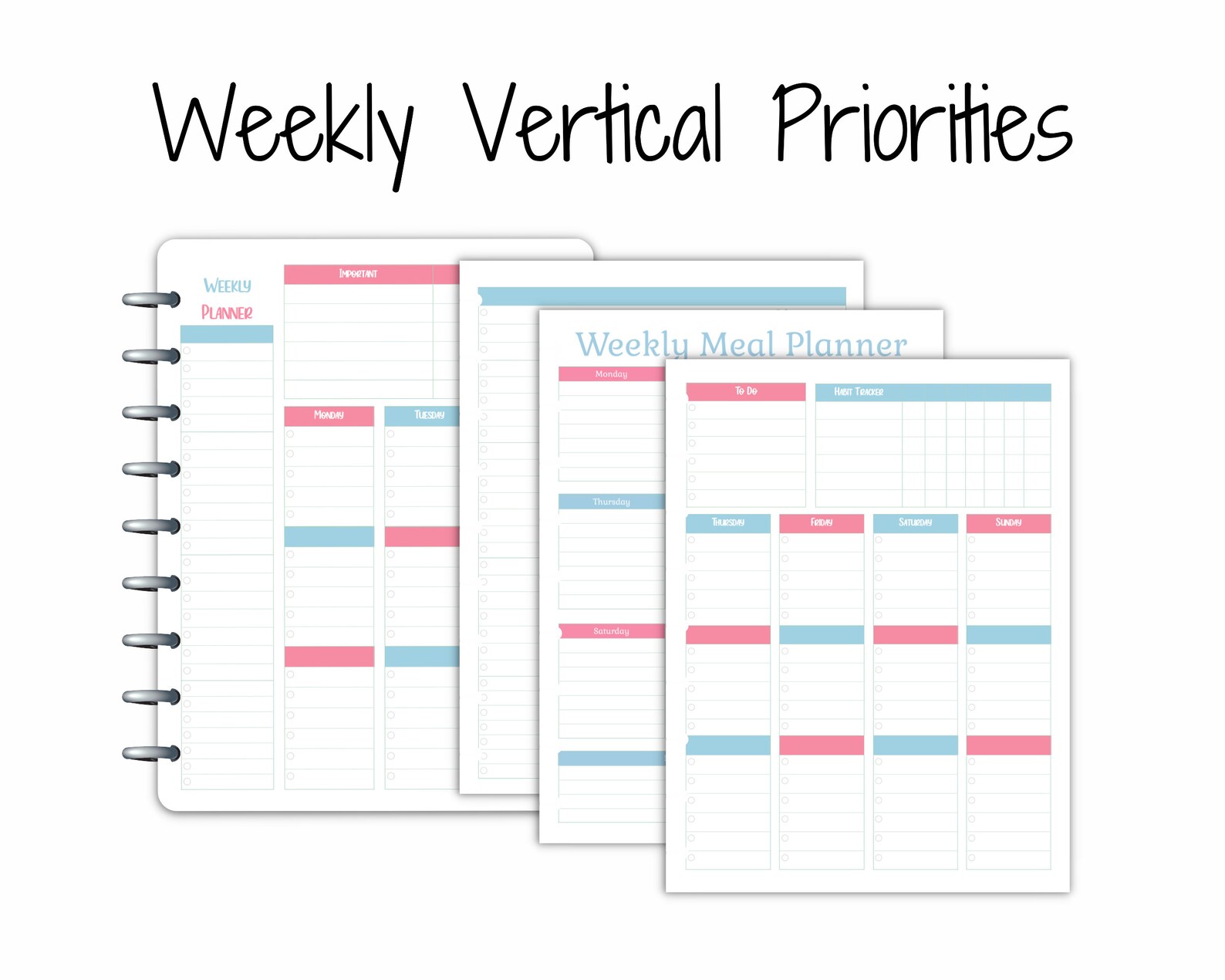 Monthly Planner Printables Bundle, Weekly Priorities, Undated Calendar ...