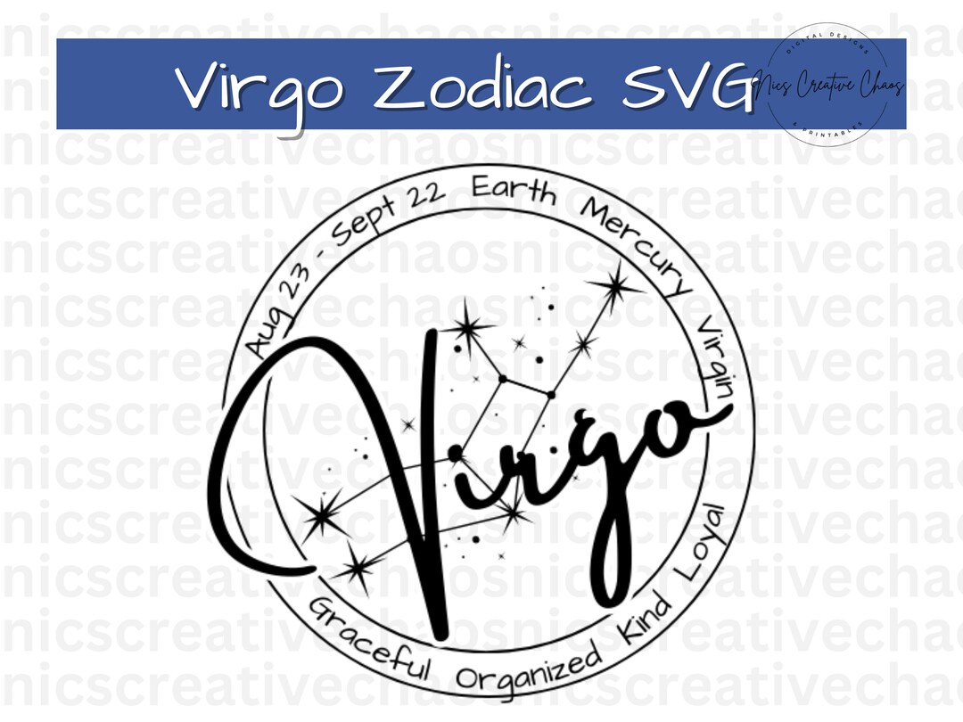 Virgo Zodiac Traits SVG PNG, Astrology Cut Files, Virgo Svg Png, Virgo ...