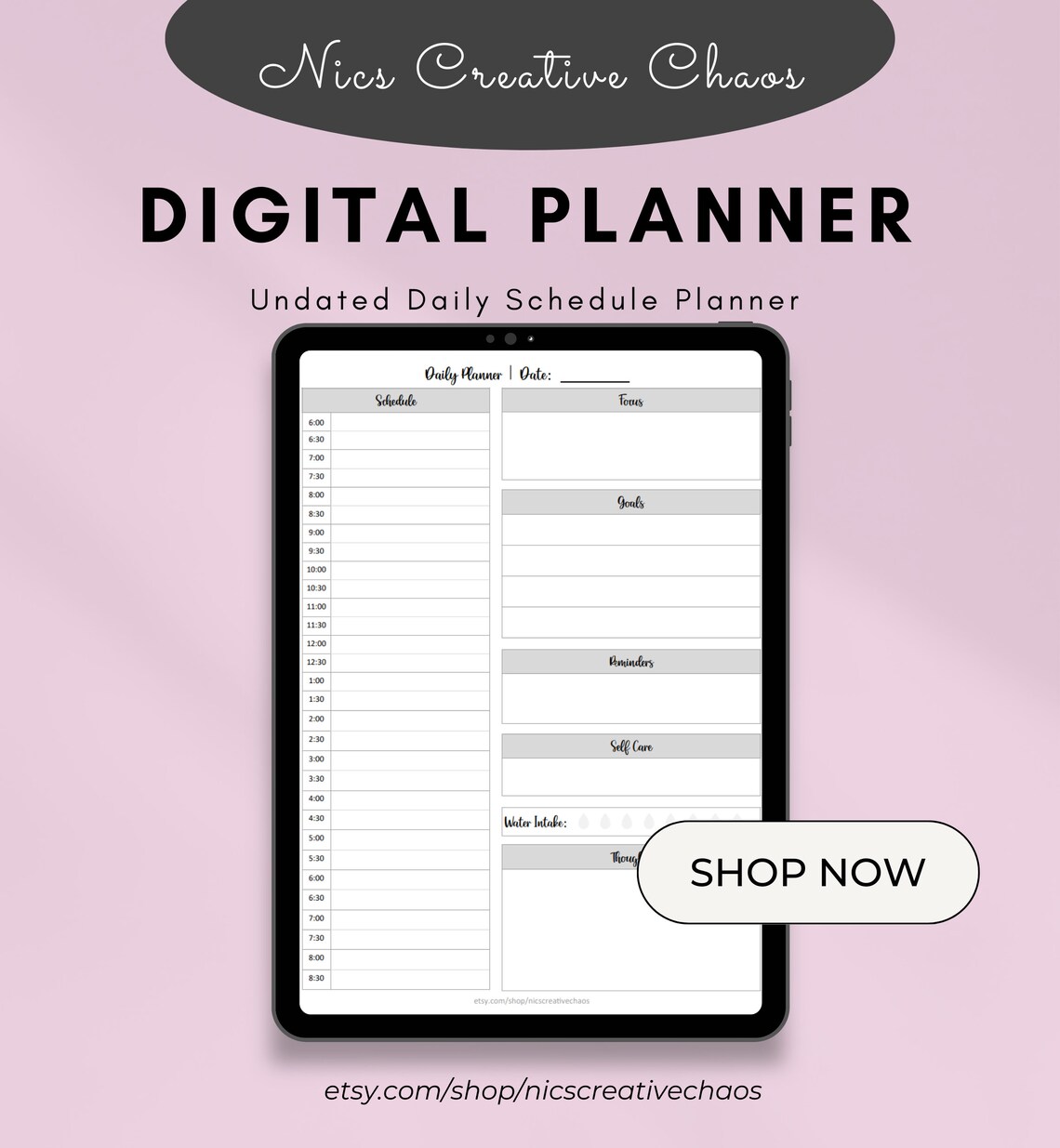 Daily Schedule Planner Printable Or Onenote Template Undated - Etsy