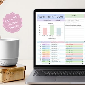 Google Sheets Assignment Tracker Spreadsheet Template, College ...