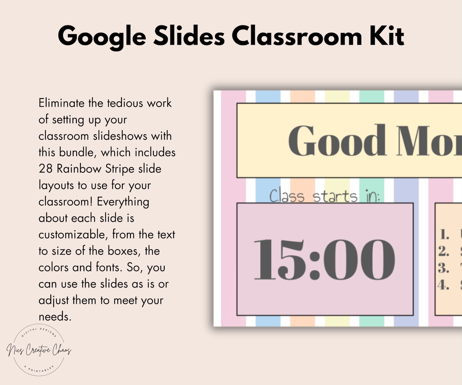 Google Slides Teacher Slideshow Templates, 28 Slide Classroom Bundle ...