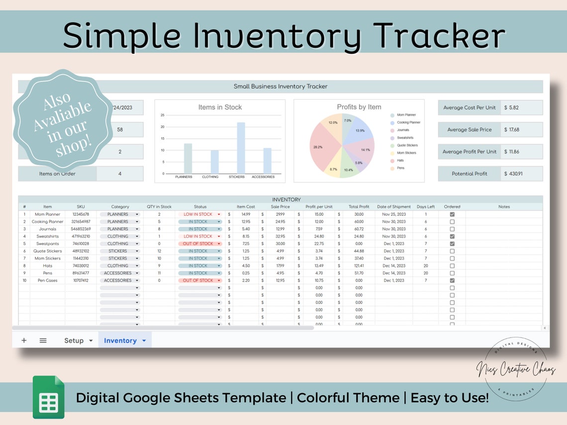 Sales Tracker Spreadsheet, Google Sheets & Excel Templates, Small ...