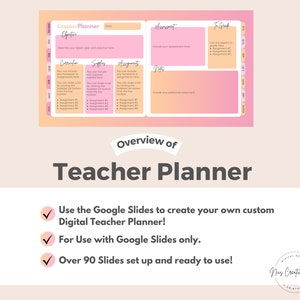 Digital Teacher Planner Google Slides, Class Roster, Lesson Plan, Field ...