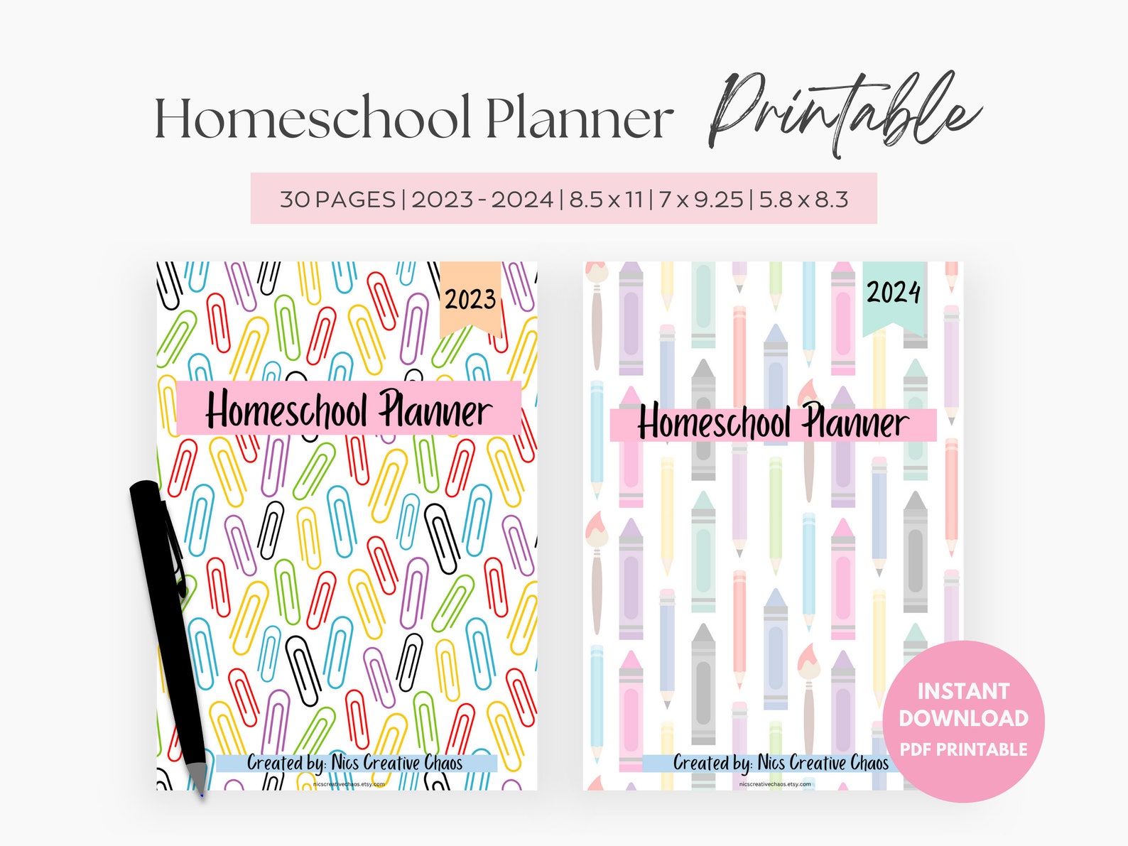 Printable Homeschool Planner, Teacher Planner, Digital Lesson Plan ...