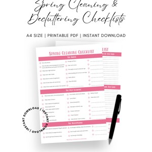 Spring Cleaning Checklists Printable Bundle, Deep Clean Checklist ...