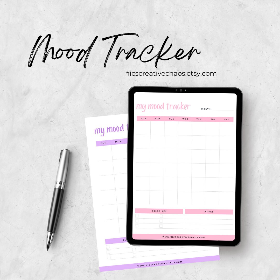 Mood Tracker Printables Bundle, Mood Calendars, Health & Wellness ...