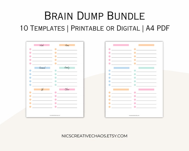 Printable to Do Lists, Brain Dump Printables, Checklists Priority ...