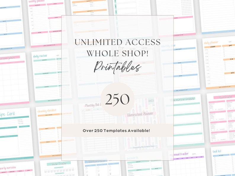 WHOLE SHOP BUNDLE Printable and Digital Planner Templates & - Etsy