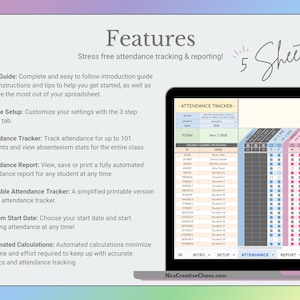 NEW Attendance Tracker Google Sheets Template, Digital Attendance Chart ...