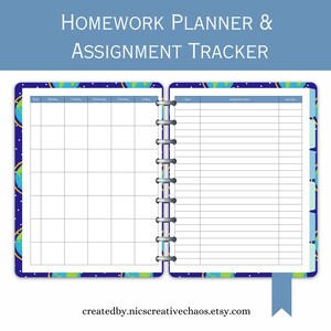 Homework Planner | Assignment Tracker | Weekly Homework Printable ...