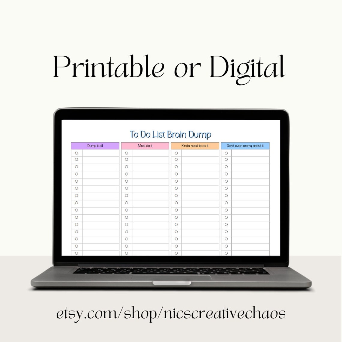 To Do Lists Brain Dump Printable 3 Simple Functional Printables and ...