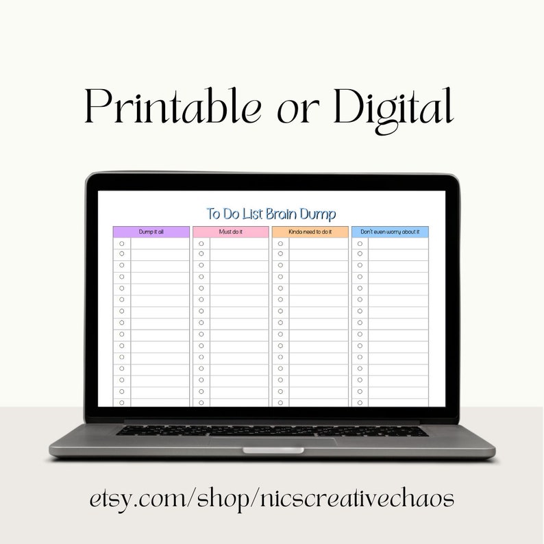 To Do Lists Brain Dump Printable 3 Simple Functional Printables and ...