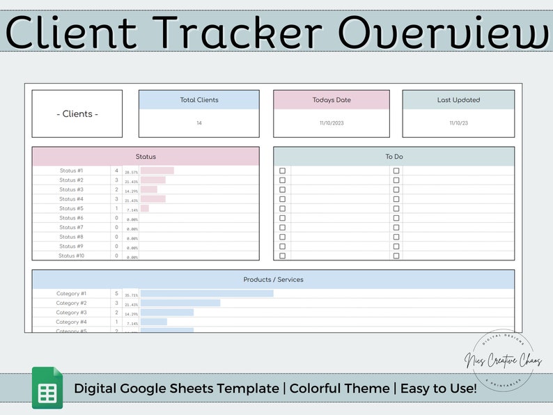 Client Tracker Spreadsheet, Google Sheets Client Log, Client List ... Client Tracker Spreadsheet, Google Sheets Client Log, Client List ...