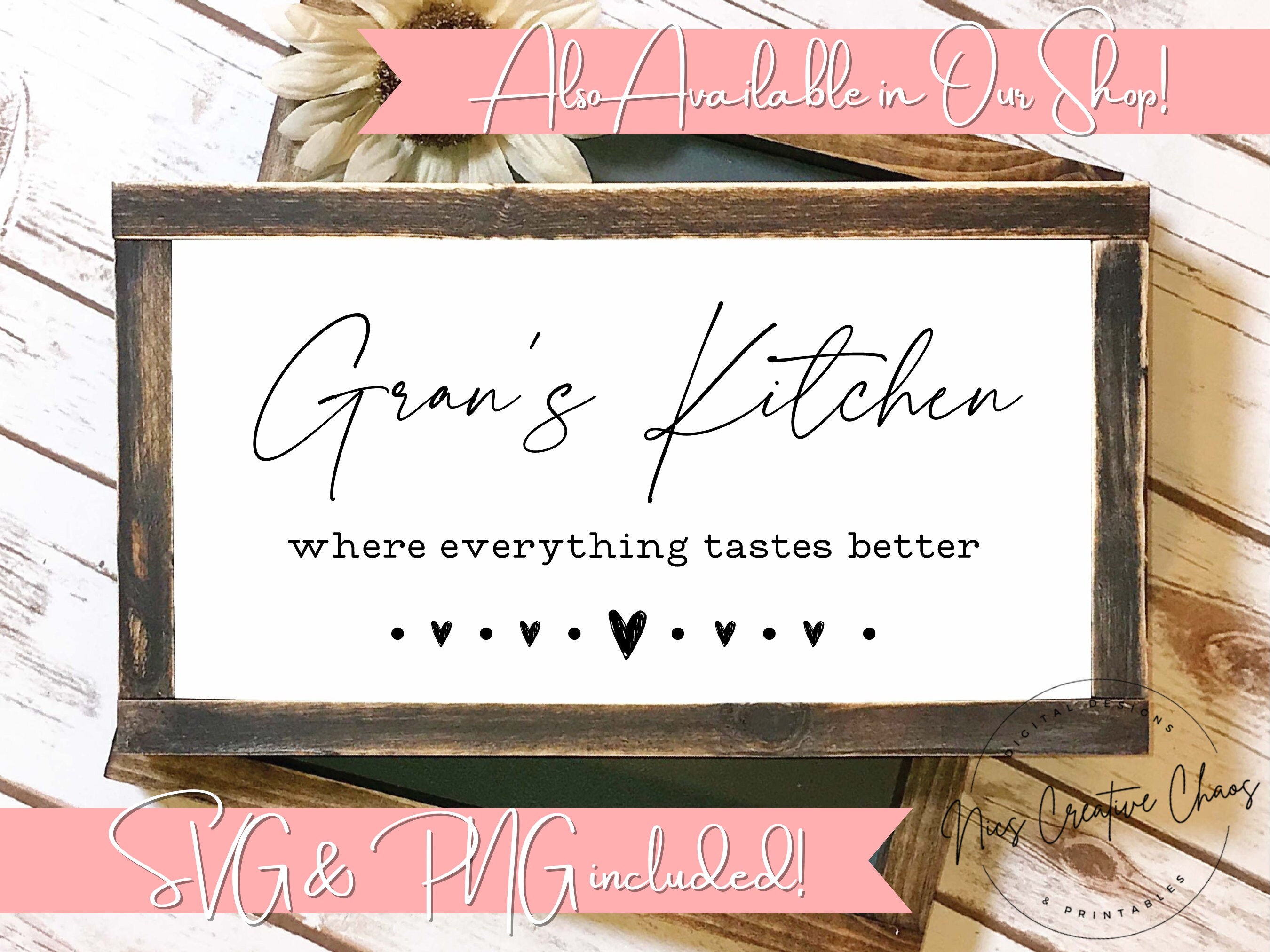 Grandma's Kitchen SVG, Farmhouse Wall Sign Svg, Grandma SVG, Home Decor ...