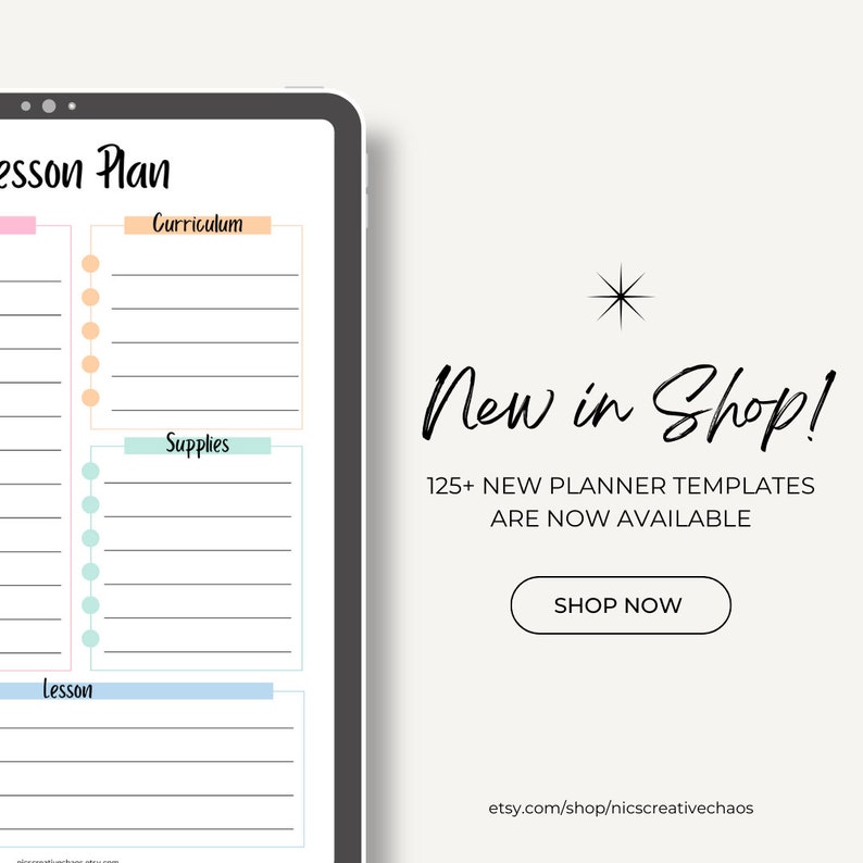 Homeschool Teacher Lesson Planner Printable Template Curriculum ...