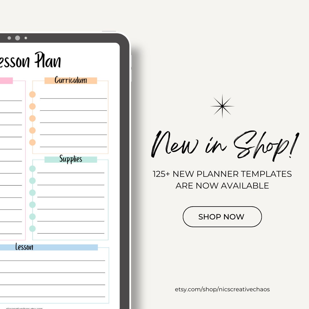 Homeschool Teacher Lesson Planner Printable, Teacher Prep List Template ...
