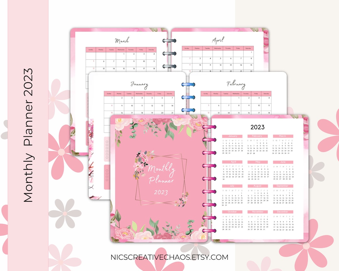 12 Month Planner Printable Monthly Planner Digital Planner - Etsy