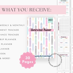 Printable Homeschool Planner, Teacher Planner, Digital Lesson Plan ...