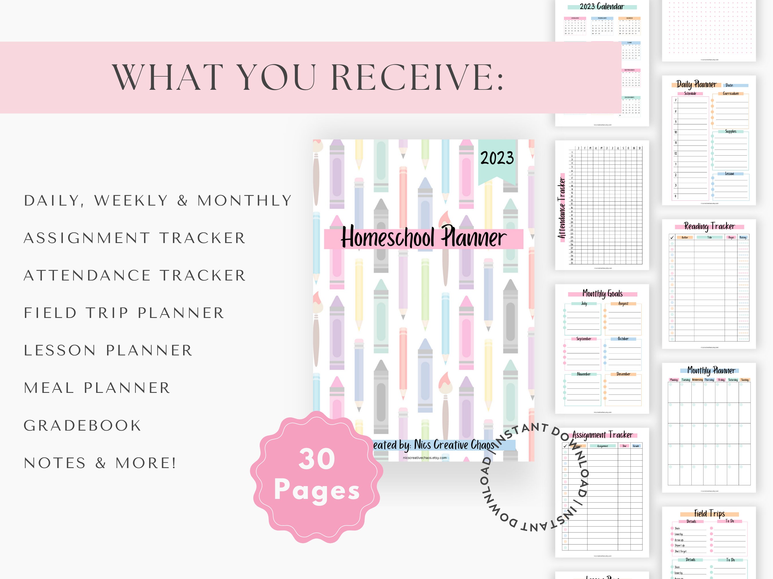 Printable Homeschool Planner, Teacher Planner, Digital Lesson Plan ...