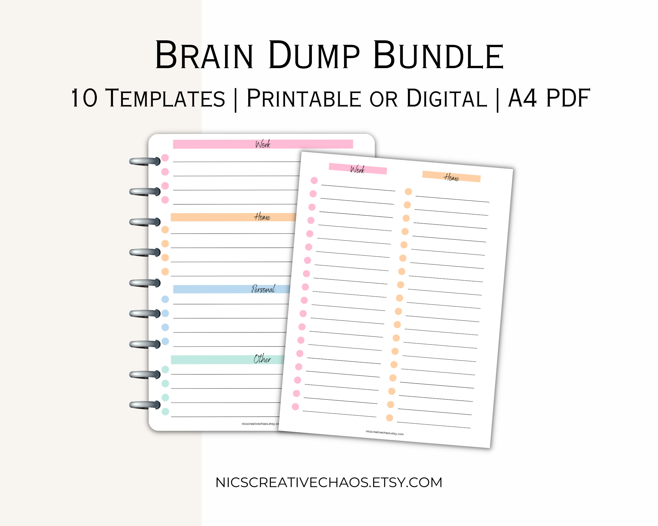 Printable to Do Lists, Brain Dump Printables, Checklists Priority ...