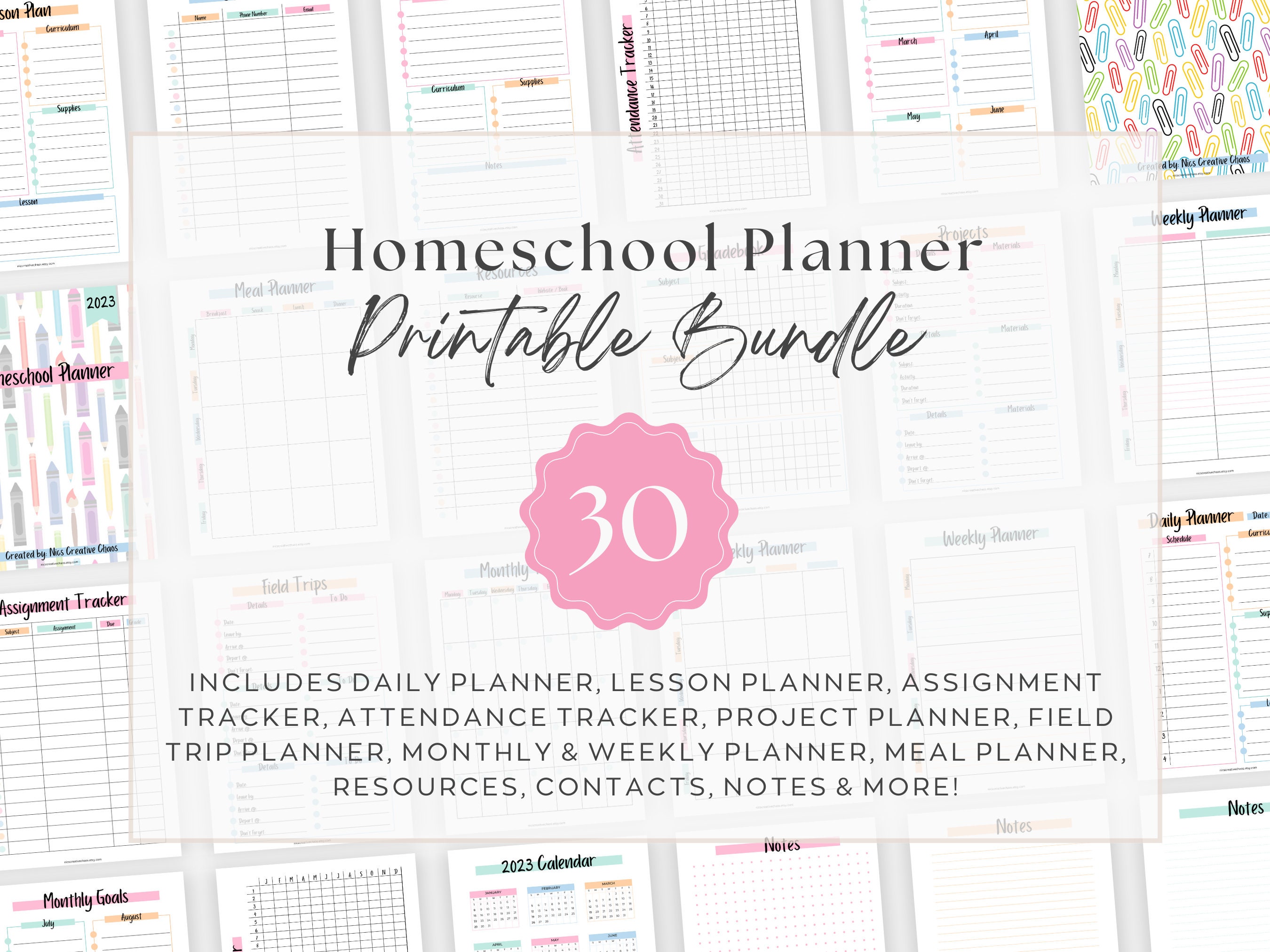 Printable Homeschool Planner, Teacher Planner, Digital Lesson Plan ...